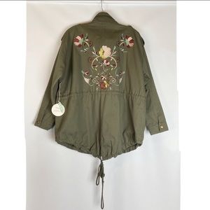 Hummingbird | Jackets & Coats | Hummingbird Embroidered Army Green ...